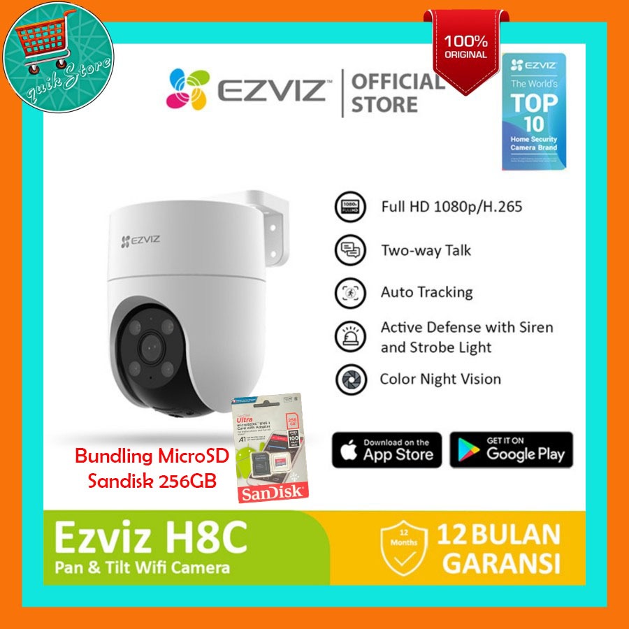 Jual Ezviz H8c Outdoor CCTV Pan & Tilt Wifi IP Camera Auto Tracking ...