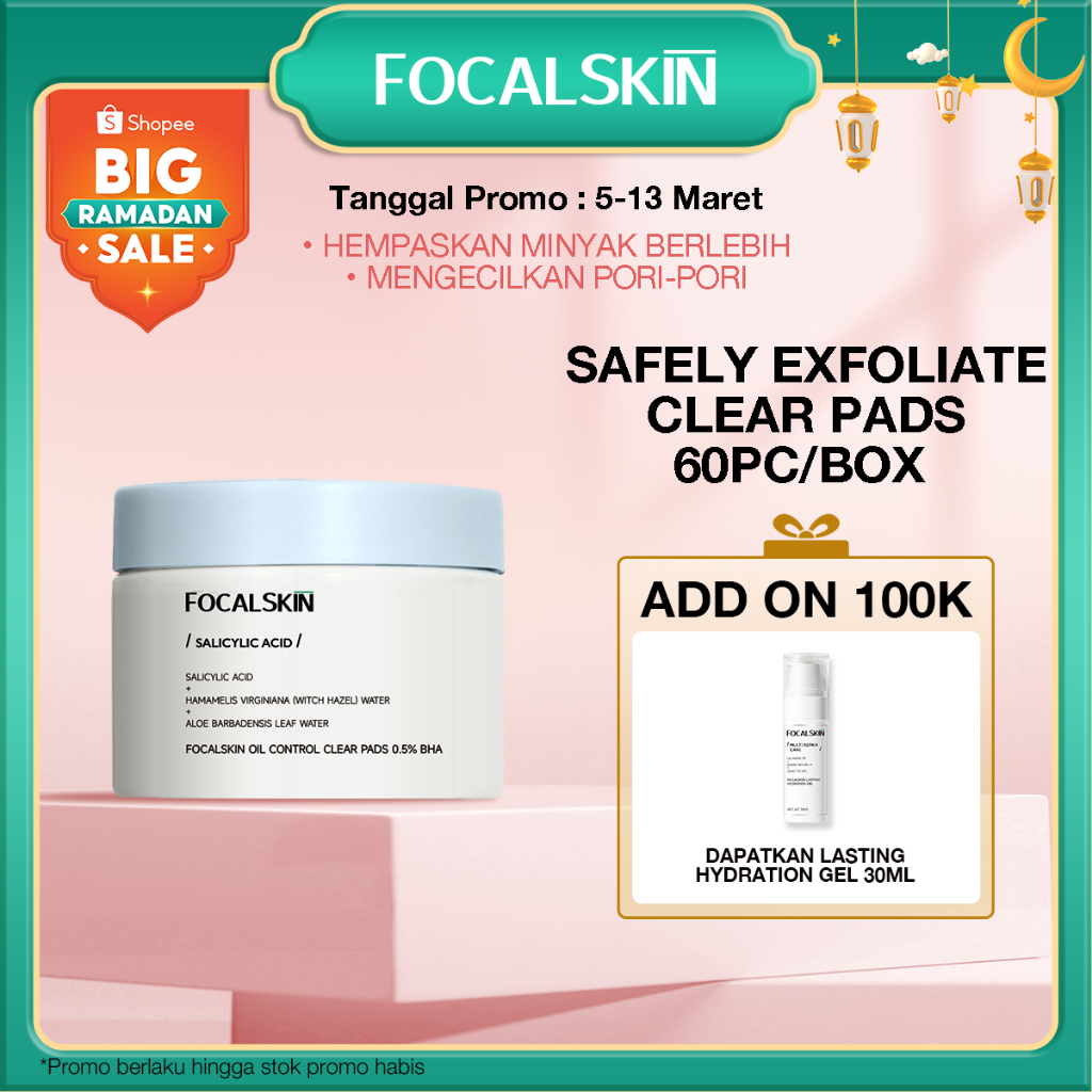 Jual FOCALSKIN Acne Exfoliating Clear Pad 60 Pads / Kapas Eksfoliasi ...