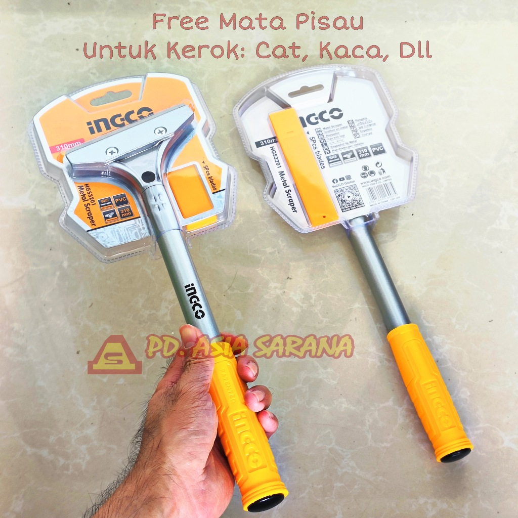 Jual Kape Skrap 4" Inch Kerok INGCO HGS3201 Putty Trowel Metal Scrapper ...
