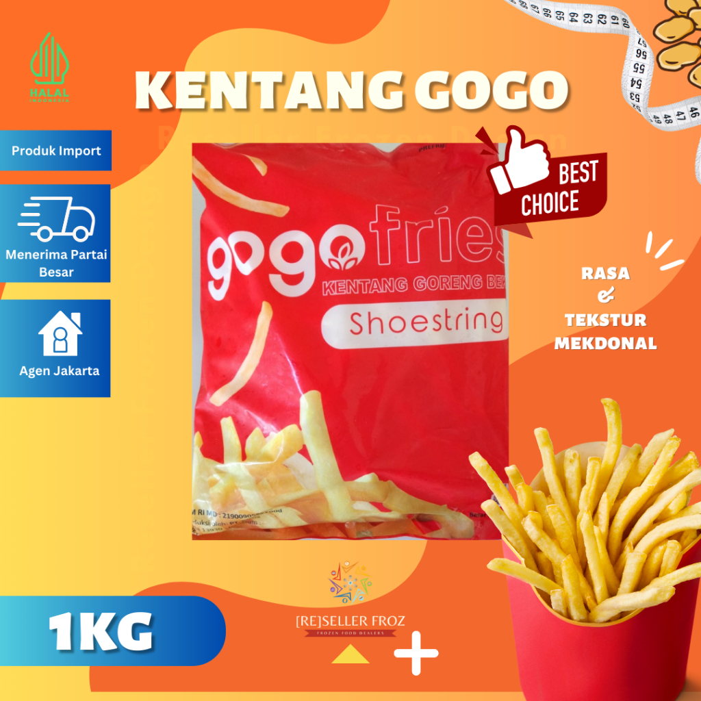 Jual KENTANG GORENG GOGO SHOESTRING 1 KG | KENTANG BEKU | KENTANG GURIH ...