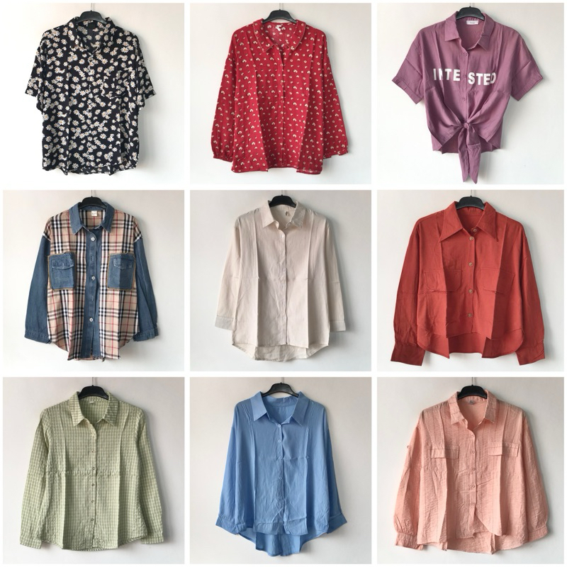 Jual (A) KMJ | Kemeja Wanita | Kemeja Oversize | Kemeja Korea | Korean ...