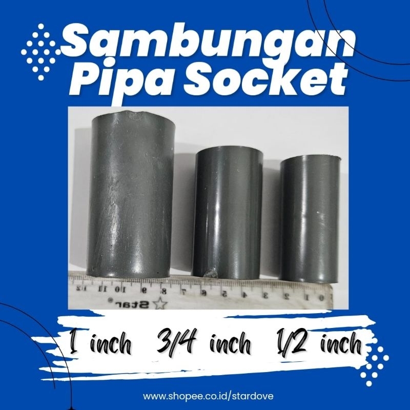Jual Sambungan pipa socket/sock 1 inch, 1/2inch, 3/4inch | Shopee Indonesia
