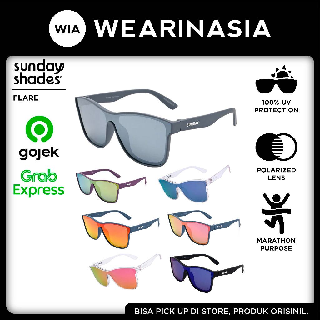 Jual Sunday Shades Flare Sunglasses 100% UV Unisex | Shopee Indonesia