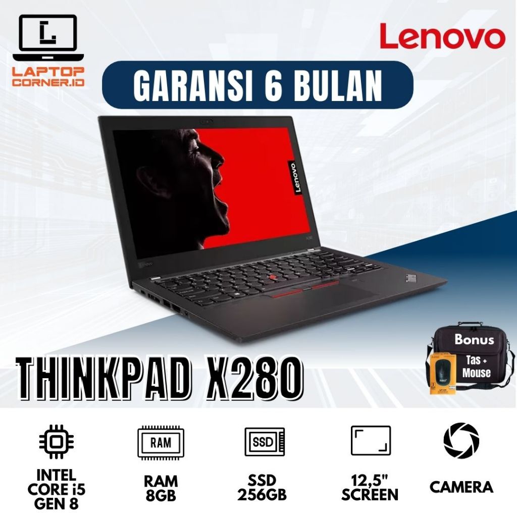 Jual Laptop LENOVO Thinkpad X280 CORE i3/i5 Gen 8 RAM 8GB SSD 256GB ...