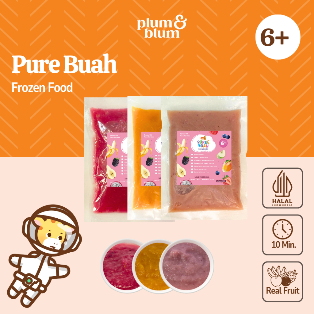 Jual Plum & Blum Puree Buah Mpasi Puree Sayur Tanpa Gula - 1 Pouch ...