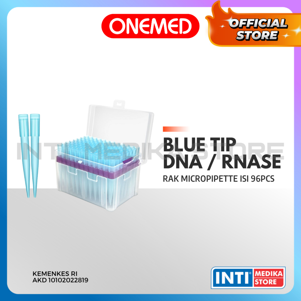Jual ONEMED - Blue Tip Box TANPA FILTER + Rack Isi 96 pcs | Rak Wadah ...