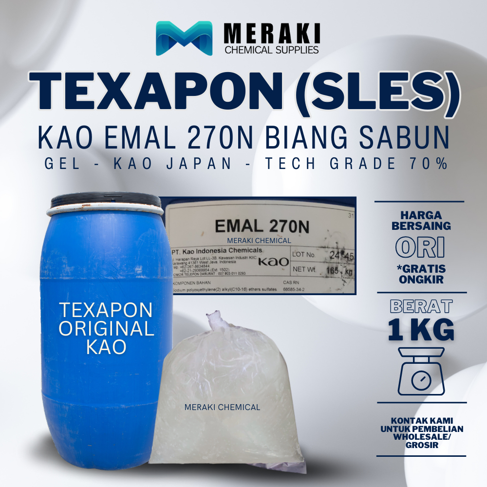 Jual Texapon (SLES) Merk EMAL 270N KAO Original 1Kg | Shopee Indonesia