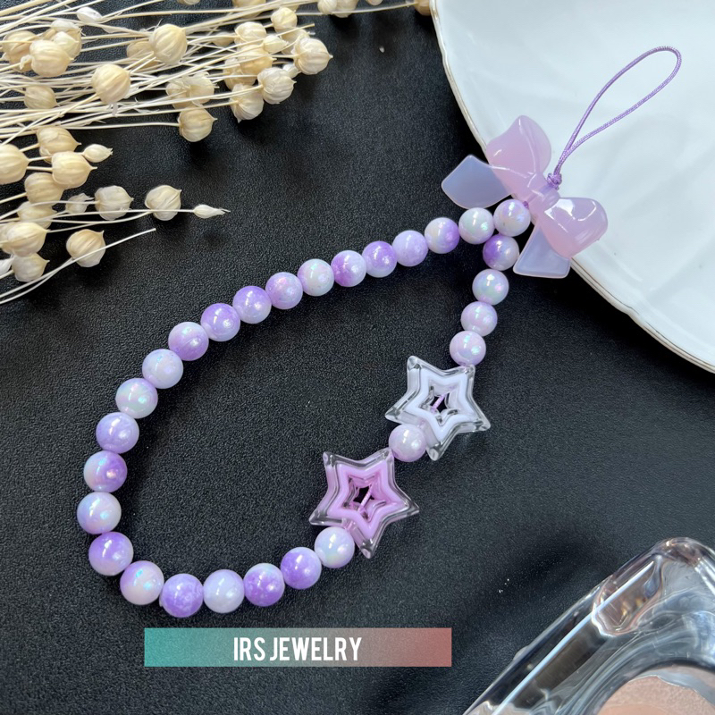 Jual Phone Strap Beads Ungu Series/ Tali Lanyard Handphone Manik Pita ...