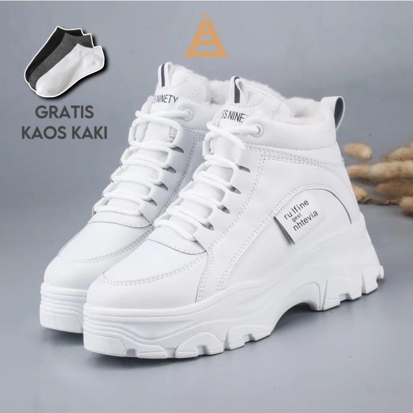 Jual AS MISSNINETY Sepatu Sneakers Kasual Tinggi Wanita Sepatu Boot ...