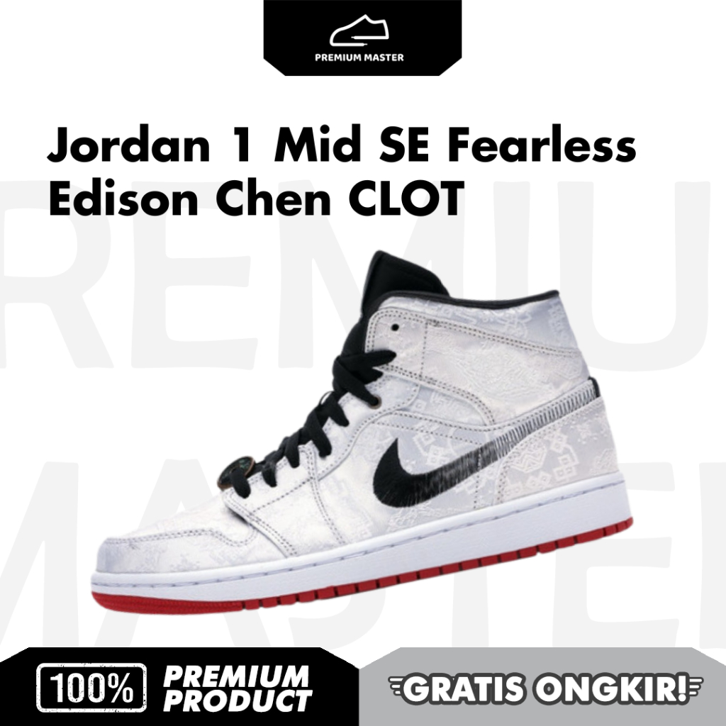 Jual Jordan 1 Mid SE Fearless Edison Chen CLOT | Shopee Indonesia