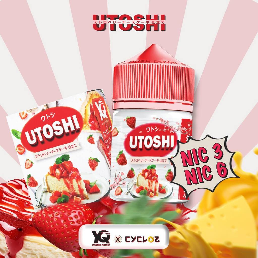 Jual [FREEBASE 60ML] UTOSHI STRAWBERRY CHEESECAKE BY CYCLOZ X YAQUEEN ...