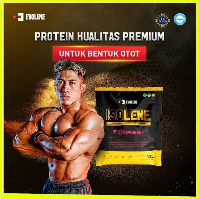Jual ISOLENE WHEY PROTEIN ISOLATE EVOLENE 1 SACHET BPOM HALAL PROTEIN ...