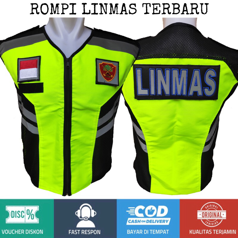 Jual Rompi Linmas / Rompi Satpam / Rompi Security Bahan Jala Kombinasi ...