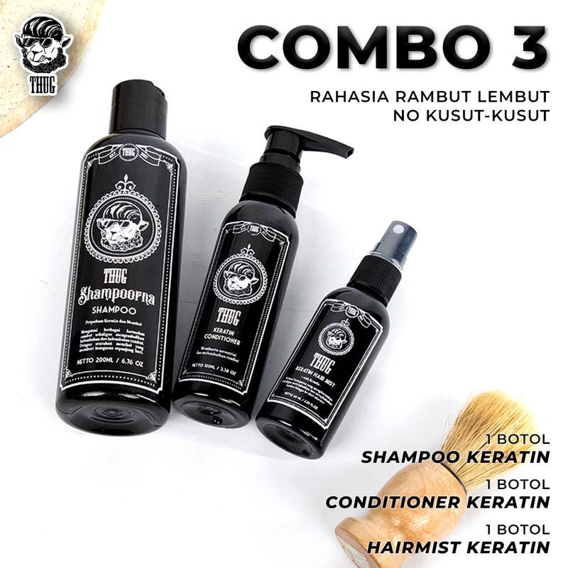 Jual THUG - Paket Lengkap 3in1Shampoorna Keratin Pelurus Rambut Shampo ...