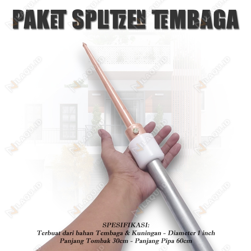 Jual Paket Anti Petir Rumah 1 Tombak Tembaga 1" 30cm, 1 Pipa Galvanise ...