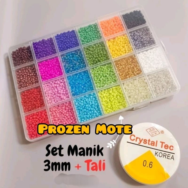 Jual Promo Satu Set Manik Manik Pasir Basic Lengkap 24 Sekat / 24 Warna ...