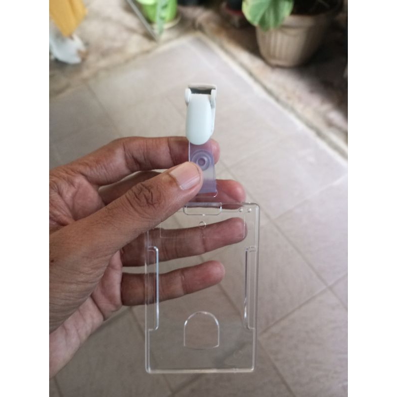 Jual Tempat ID Card Name tag acrylic akrilik bening import plus jepitan ...