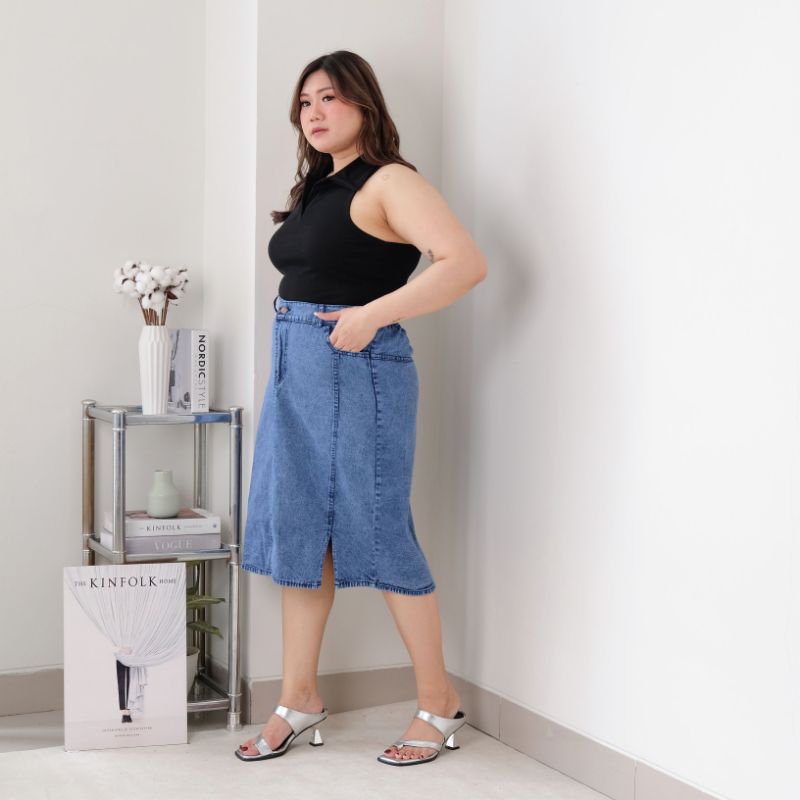 Jual ROK JEANS SPAN/ ROK JEANS IMPORT/ ROK JEANS TEBAL KEKINIAN ...