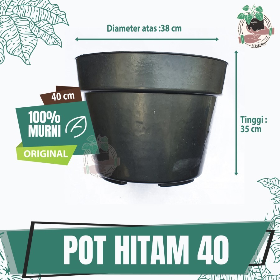 Jual Pot Polos Hitam Plastik Simba 35 & 40 Bunga Tanaman Hias Ukuran ...