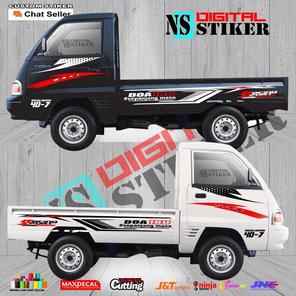 Jual stiker cutting mobil pick up carry stiker list body samping mobil ...