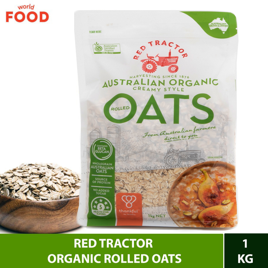 Jual RED TRACTOR ORGANIC ROLLED OATS 1KG | Shopee Indonesia