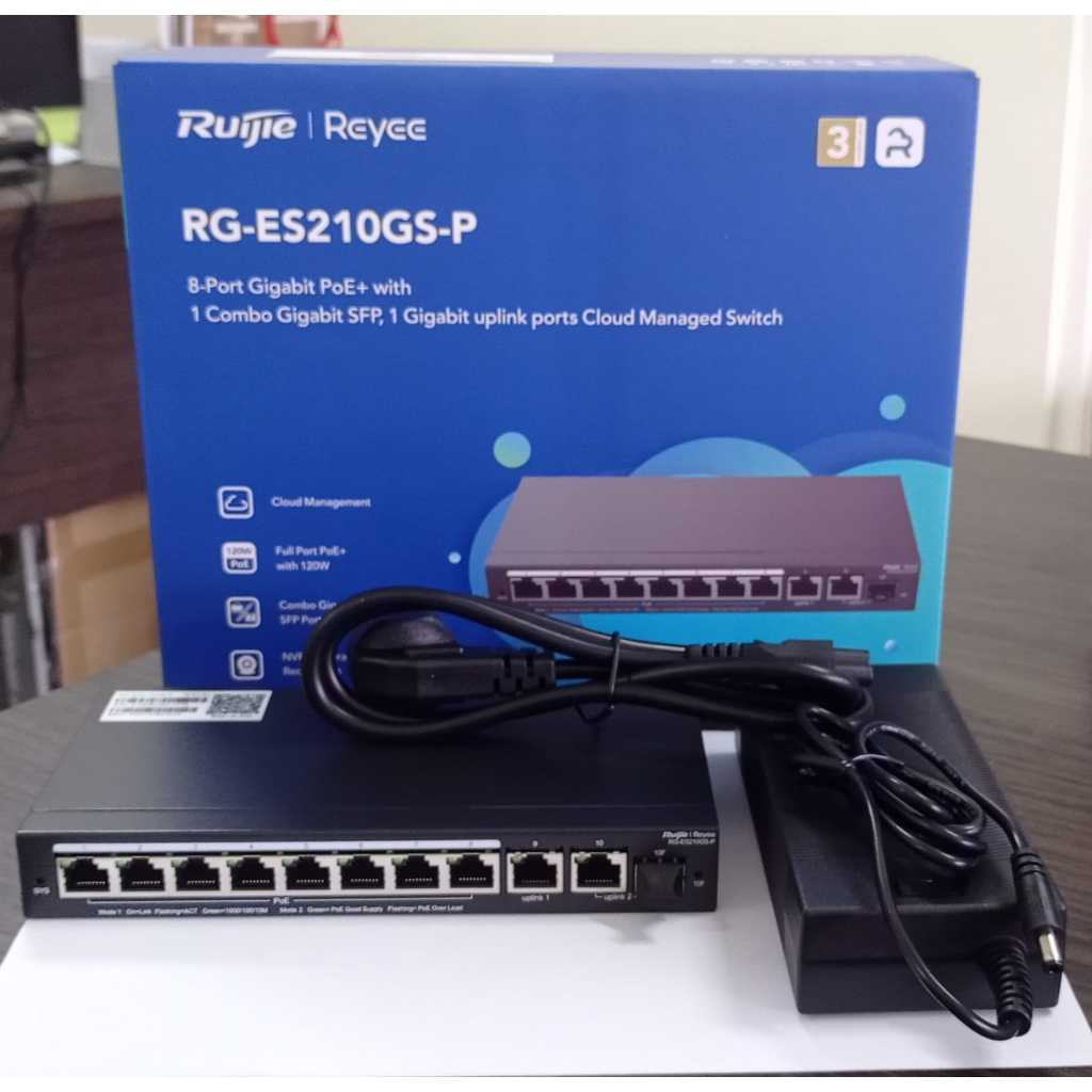Jual Ruijie RG-ES210GS-P, 10 Port Gigabit Smart Cloud Managed + PoE Switch | Shopee Indonesia