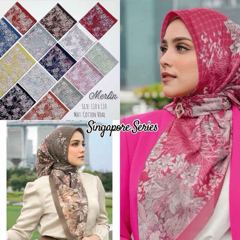 Jual Hijab Buttonscarves Singapore Series Hijab Voal Pin Button scarves ...