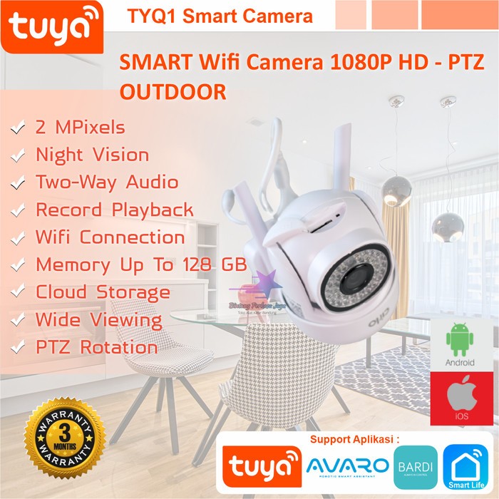 Jual TUYA CIRLO TYQ1 OUTDOOR PTZ Camera CCTV Smart IP Cam CCTV WiFi ...