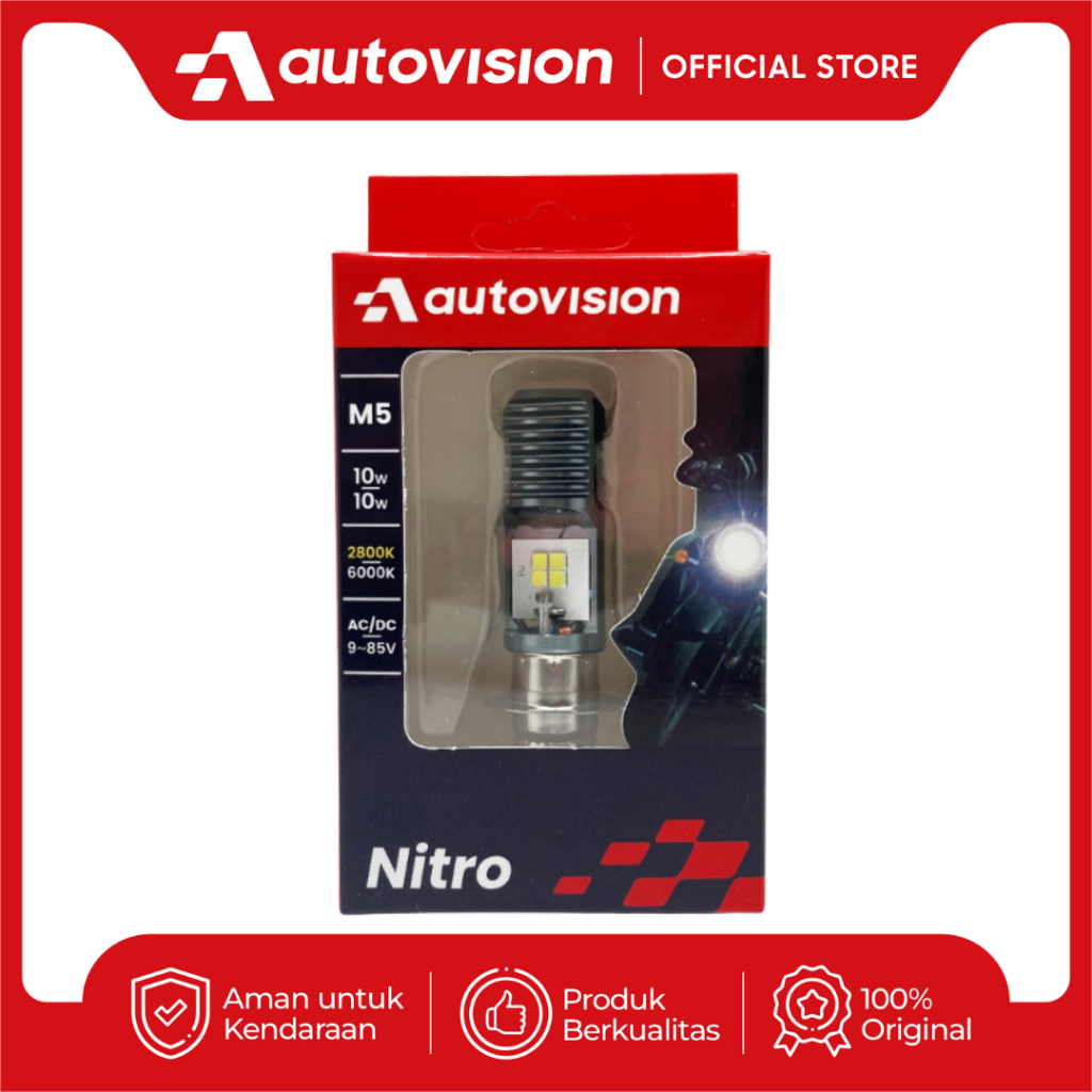 Jual Lampu Utama Motor LED Headlight NITRO 6000K 12V 10W (Plug and Play) INSTALASI MUDAH ...