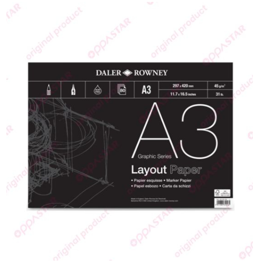 Jual Buku Sketsa Graphic Daler Rowney Layout Paper A3 403030300 - PAD ...