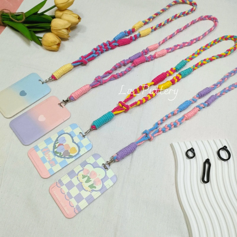 Jual Lanyard ID Card / Strap Lanyard Macrame / Lanyard Name Tag Macrame | Shopee Indonesia
