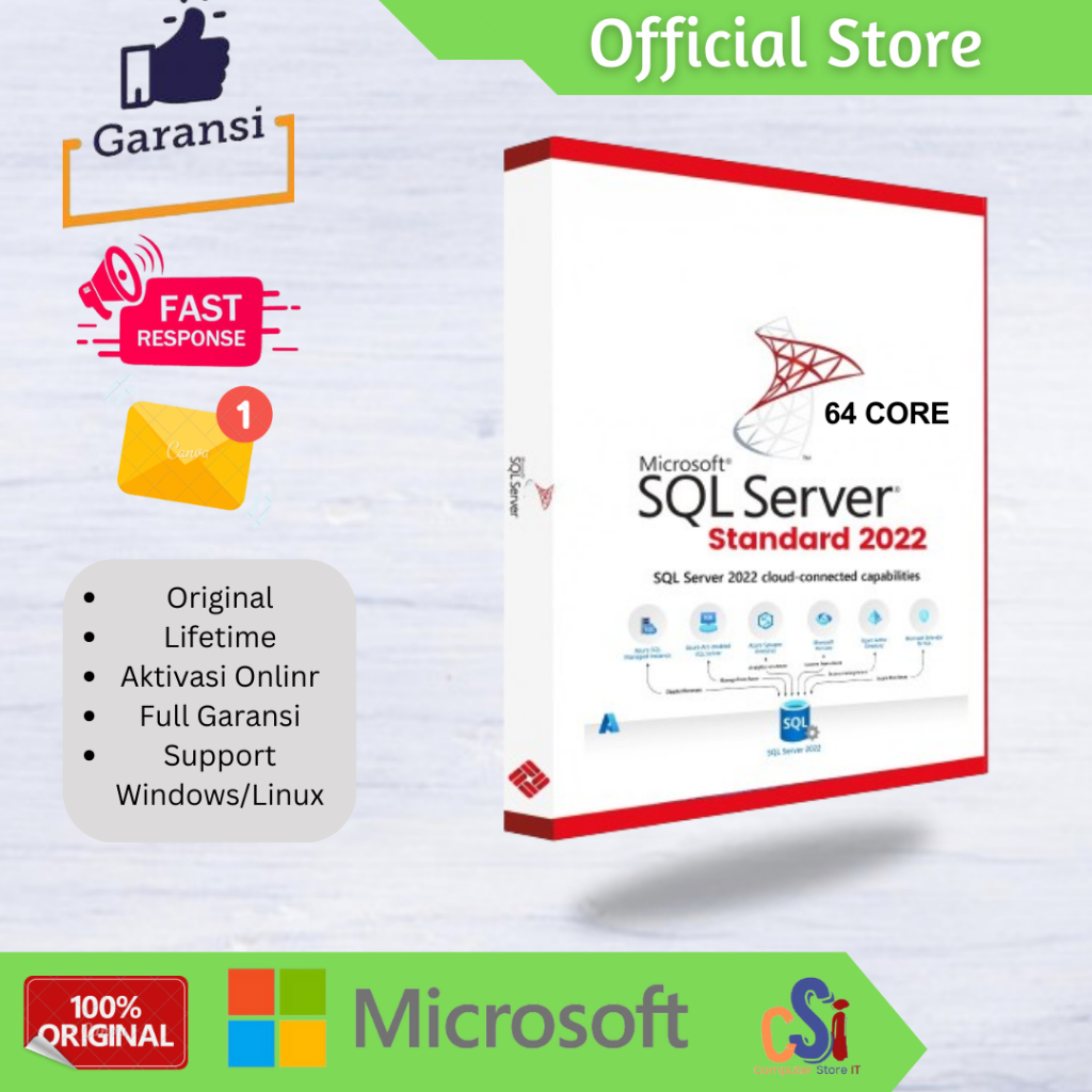 Jual Microsoft SQL Server 2022 Standard 64 Core Unlimited User Cal Original Bergaransi | Shopee ...