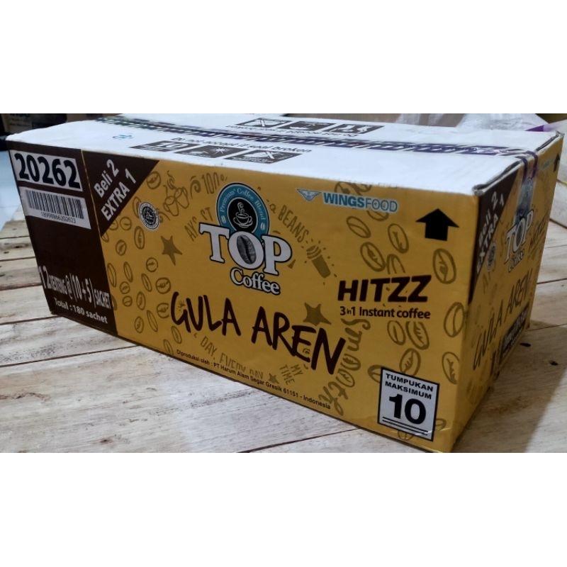 Jual TOP COFFEE GULA AREN HITZZ 1 DUS TERMURAH (180 sachet) | Shopee ...
