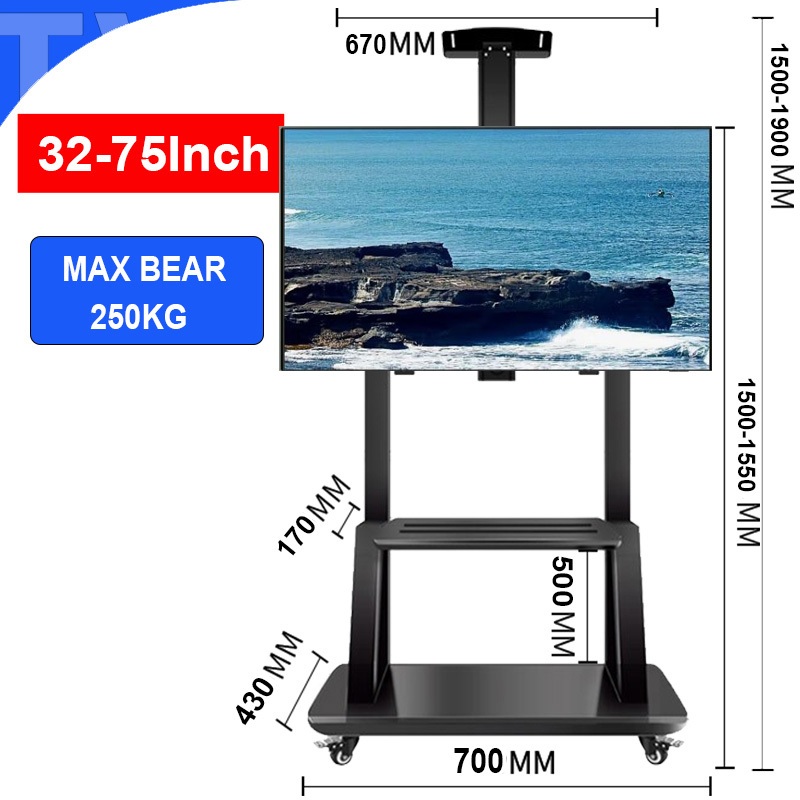 Jual Bergerak Bracket Standing tv 32-85 Inch TV Berdiri Stand Universal ...