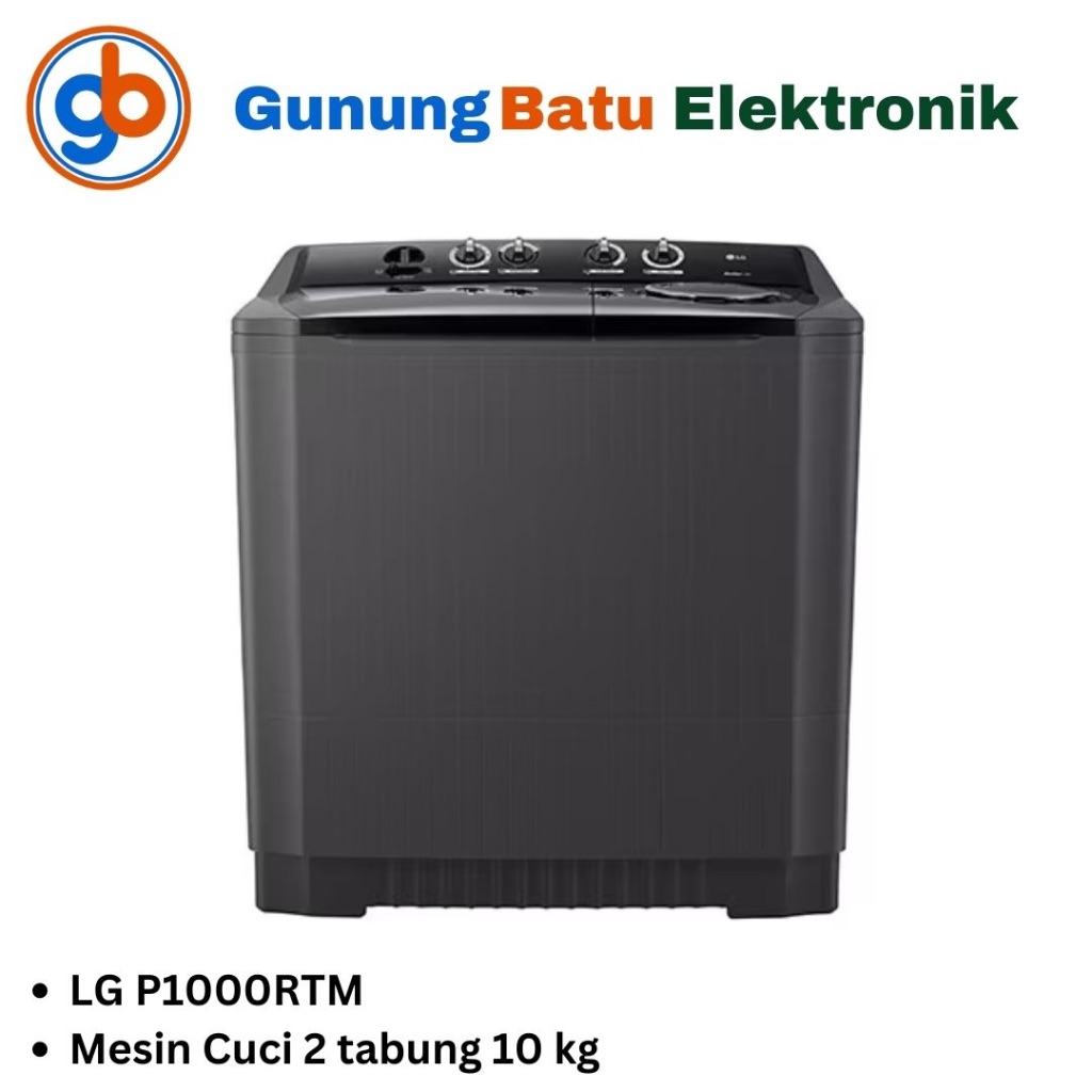 Jual LG Mesin Cuci 2 tabung 10 kg P1000RTM Hitam Garansi Resmi | Shopee ...