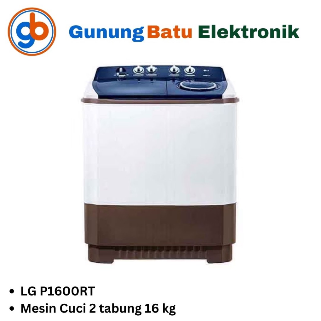 Jual LG Mesin Cuci 2 tabung 16 kg P1600RT Garansi Resmi Twin Tub ...