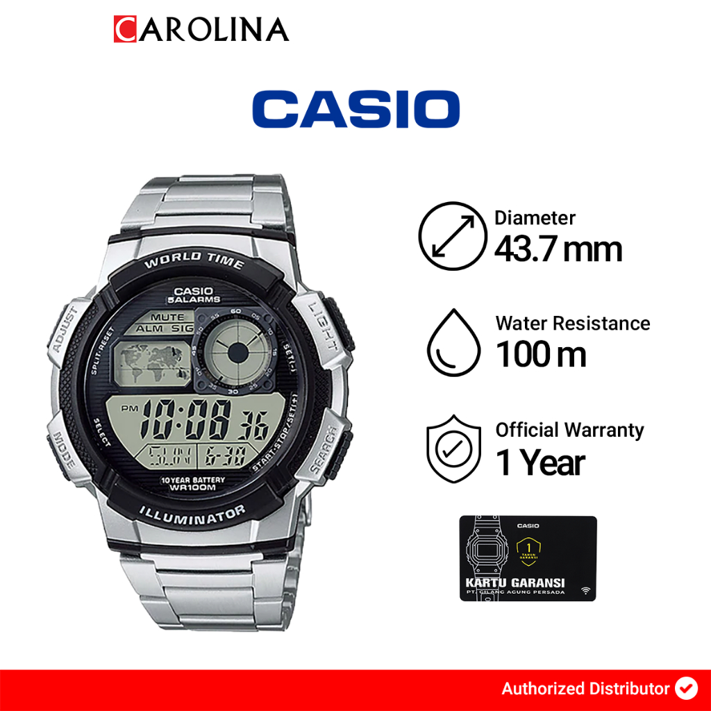 Jual Jam Tangan Pria Casio General AE-1000WD-1A 10 Digital Dial ...