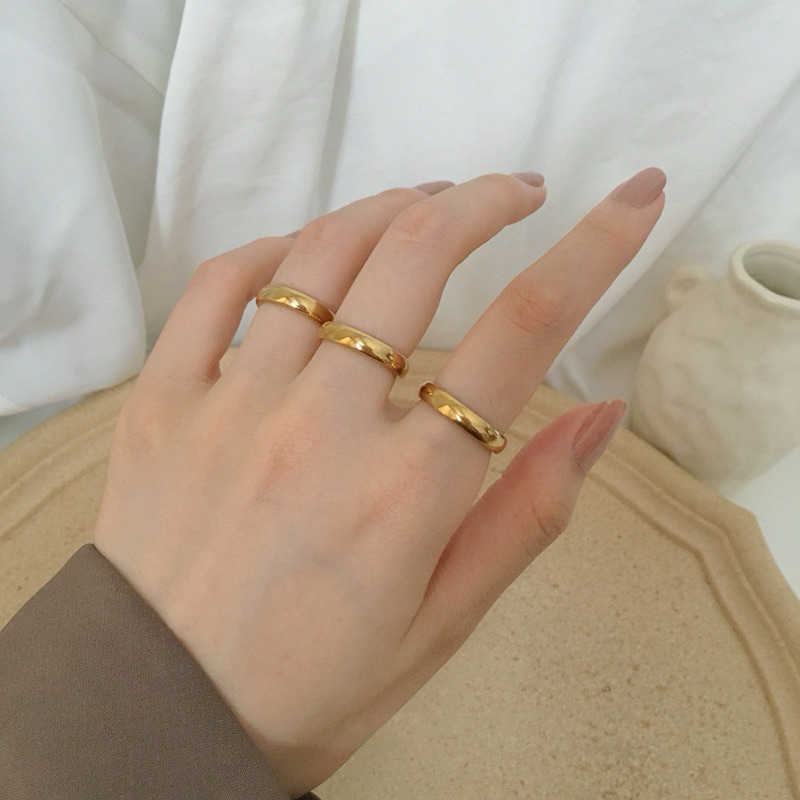 Jual Cincin Titanium Gold 18K Mirip Emas Asli Vintgr Korea Fashion Style C49 | Shopee Indonesia