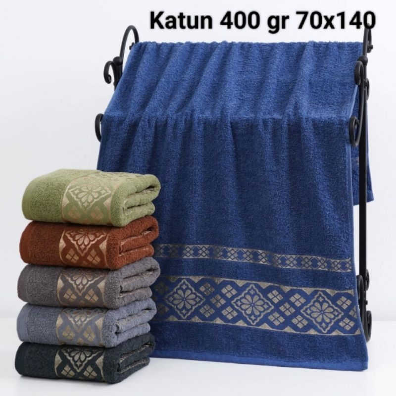 Jual HANDUK MANDI HANDUK DEWASA JUMBO BESAR FULL KATUN 70x140cm 400 ...