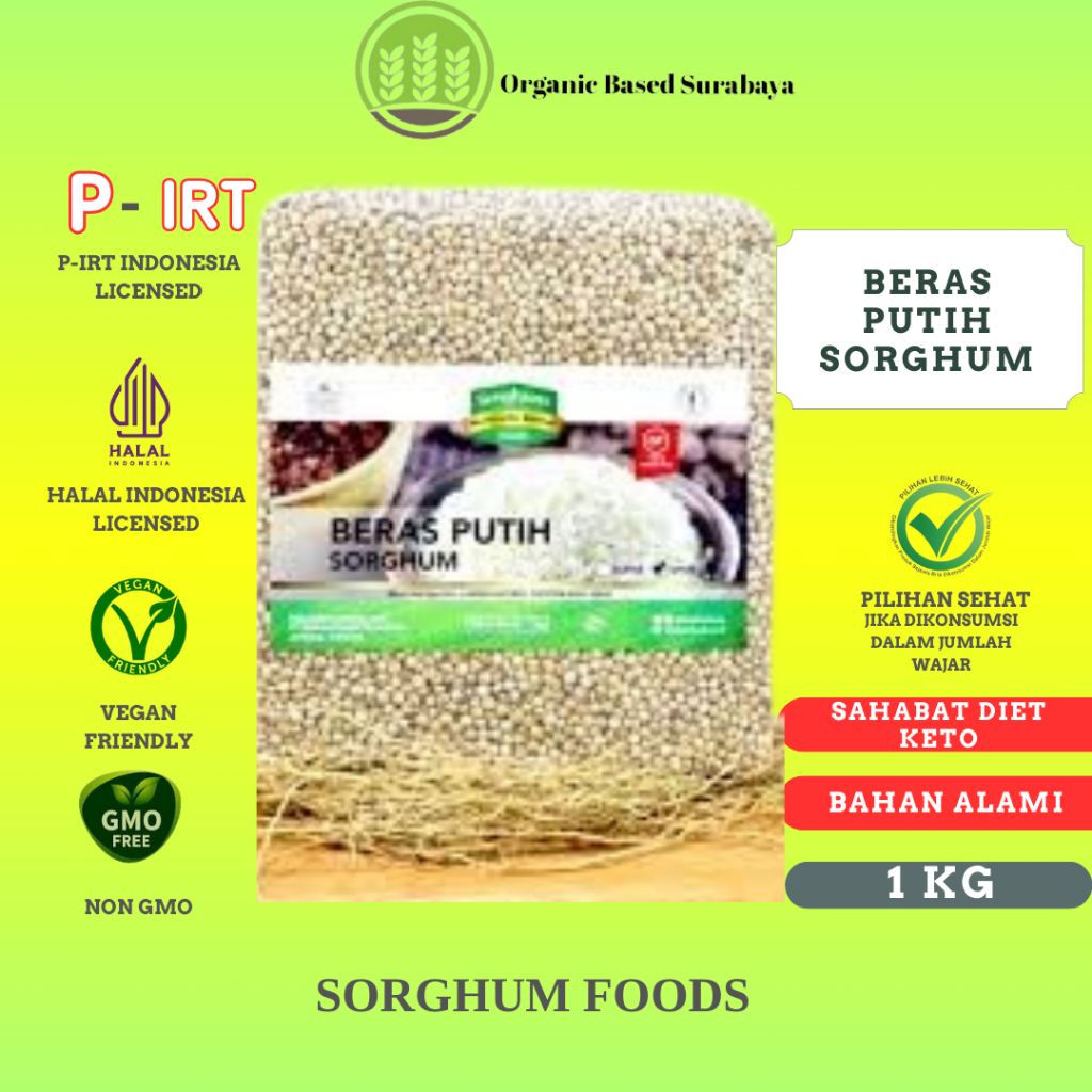 Jual Beras Putih Sorghum, high PROTEIN,diabet friendlu Non GMO, Bebas ...