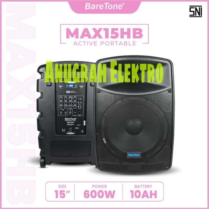 Jual SPEAKER PORTABLE MEETING WIRELESS BARETONE MAX 15HB / 15 INCH DENGAN FITURE TERBARU SUPER ...