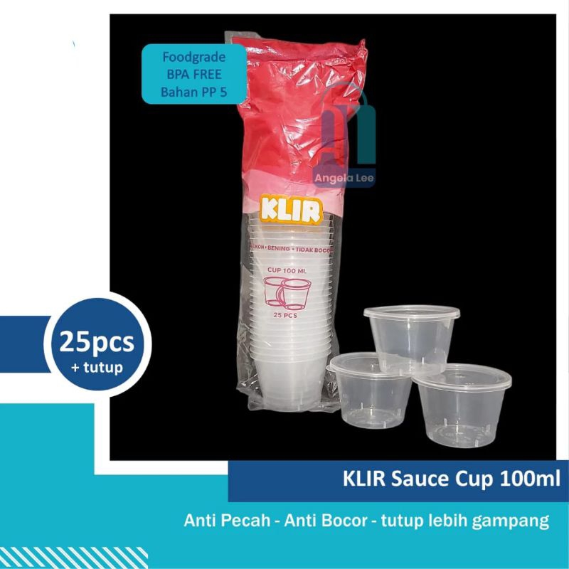 Jual KLIR Sauce Cup Sambal Puding | Gelas Mini + Tutup 25 pcs | Shopee ...