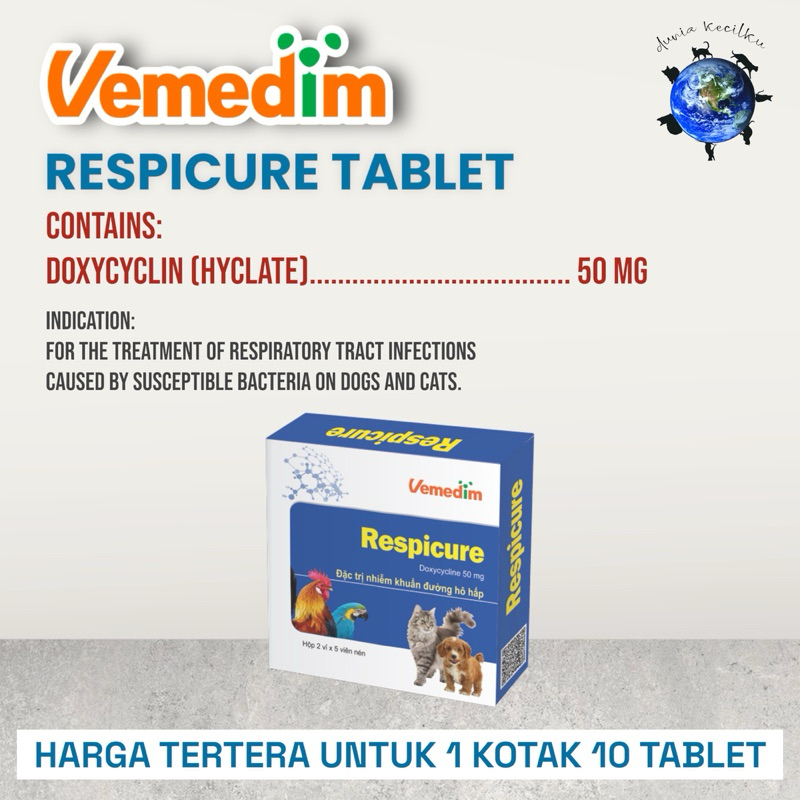 Jual Vemedim Respicure 50mg Tablet - Obat Flu Hewan Kucing Anjing ...