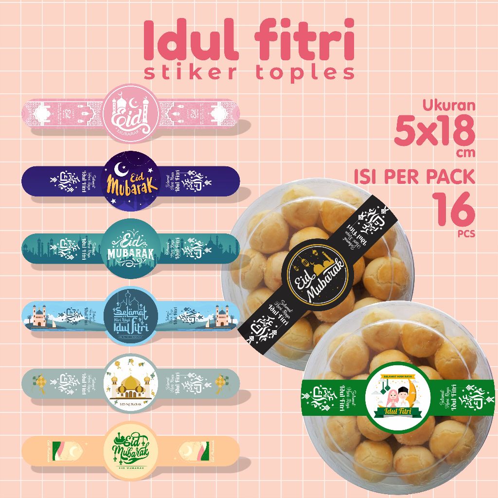 Jual Stiker Toples lebaran - stiker toples kue kering - sticker hampers ...