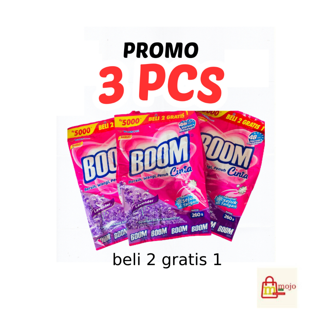 Jual Sabun Boom 3 pcs - Detergen Boom 225 gram - beli 2 gratis 1( kemasan baru) | Shopee Indonesia