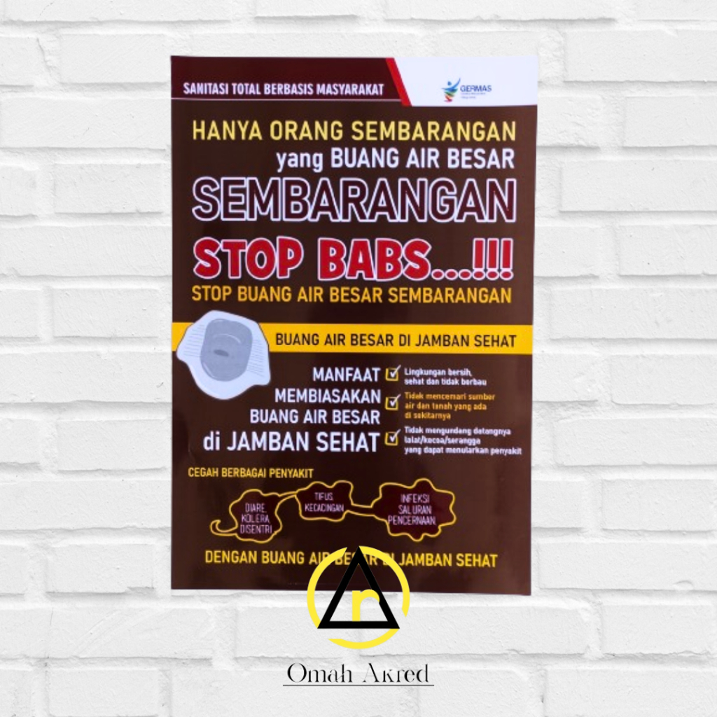 Jual Poster Stop BAB Sembarangan - Stop BABS - STMB - Poster Kesehatan ...