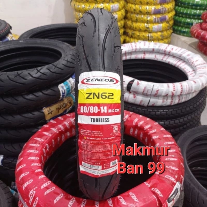 Jual Ban Motor Zeneos ZN62 80/80-14 ( ZN 62 ) ( Tubeless ) Ban Depan ...