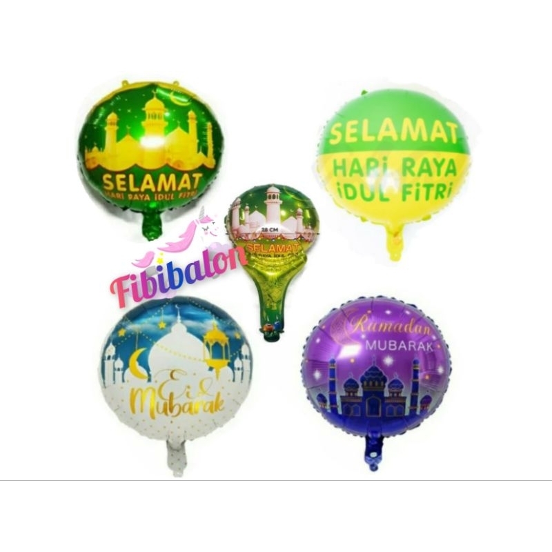 Jual Balon foil bulat EID Mubarak/balon foil selamat idul fitri/foil ...