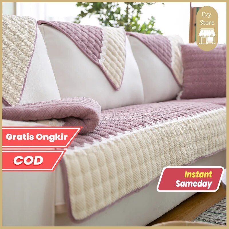 Jual Evy Store COD Cover Sarung Sofa 1 2 3 4 seater Mewah Tebal Anti-slip Penutup Kursi Sofa ...