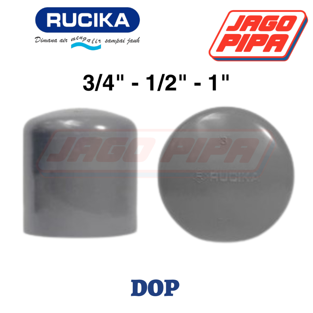 Jual Rucika Dop 1/2 - 3/4 - 1 Inch AW Cap 1/2" 3/4" 1" Fitting PVC ...